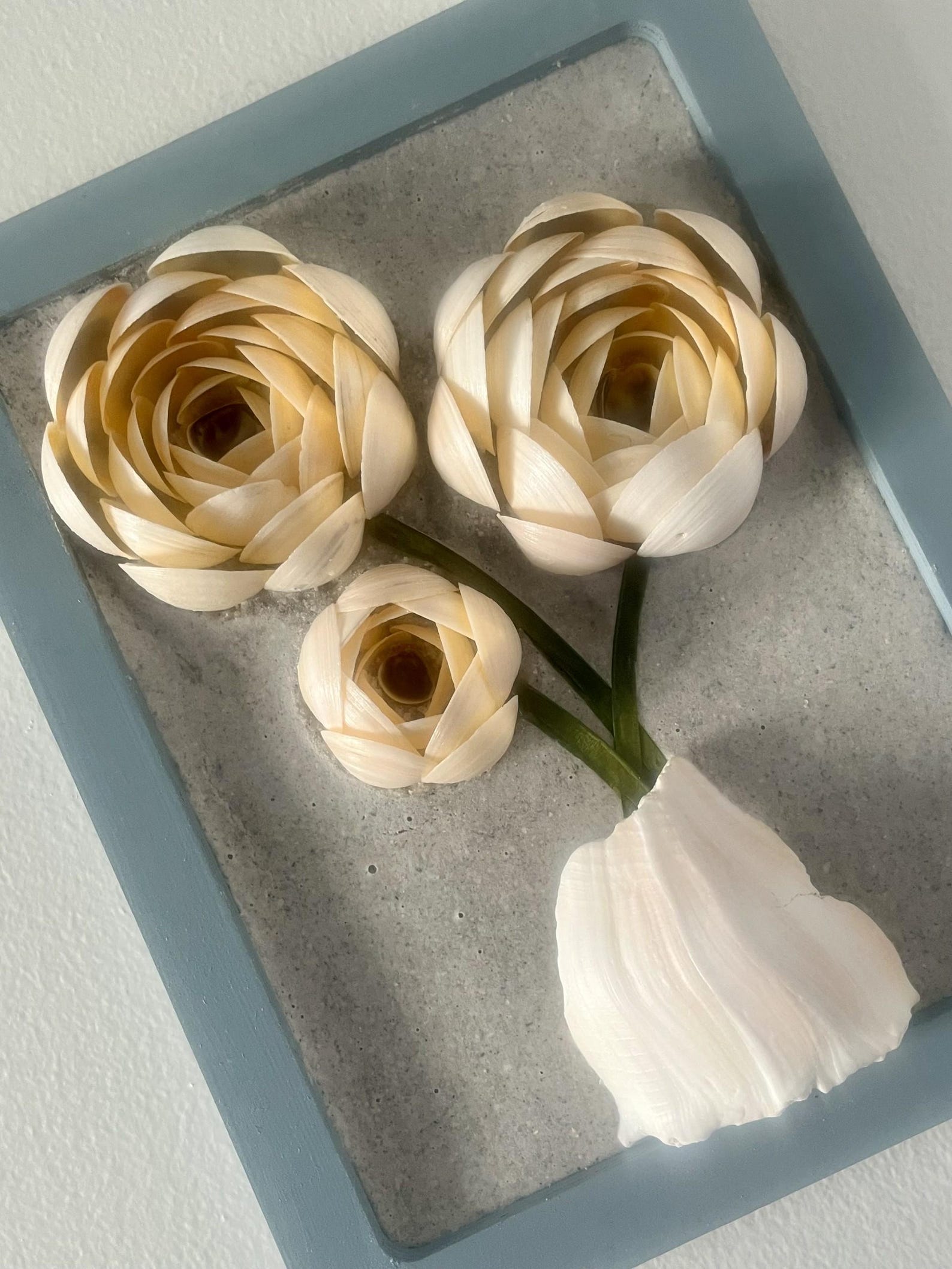 Seashell Flower Art, Buttercup Lucine Art, Beach Home Decor, Coastal ...