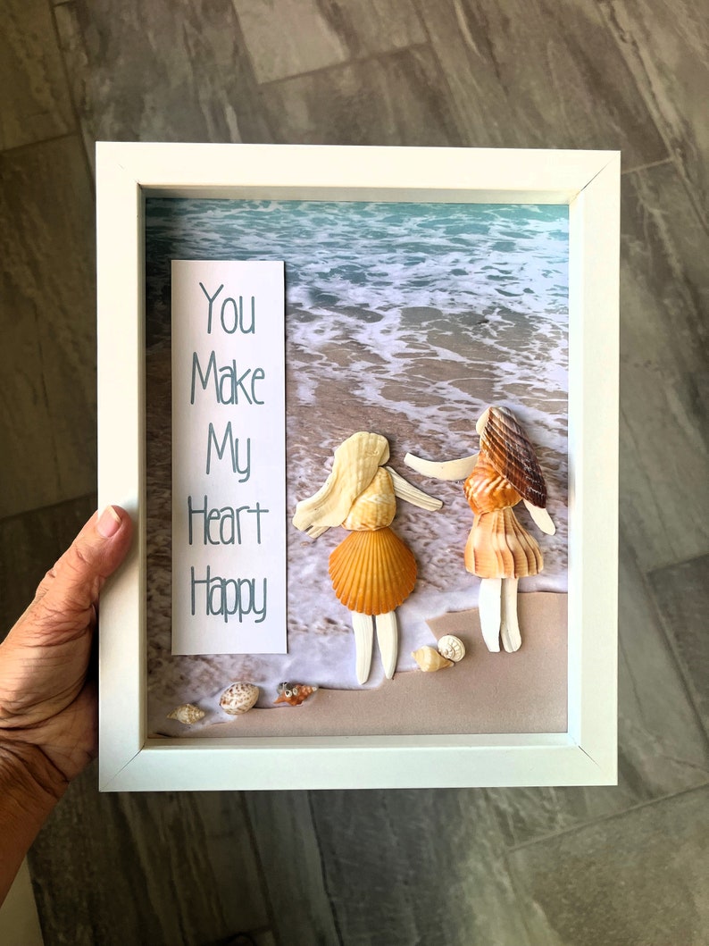 Seashell People Artwork, Beach Themed Gift, Gift for Friend, You Make ...