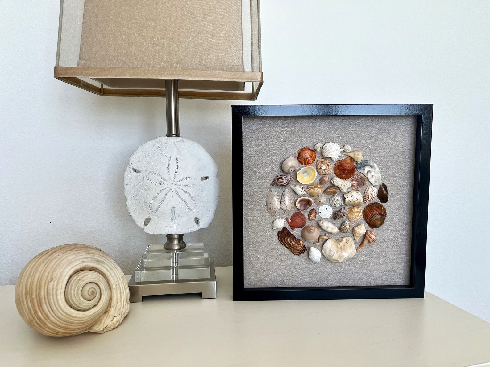 Seashell Collage Art Seashell Shadowbox Seashell Mandala - Etsy