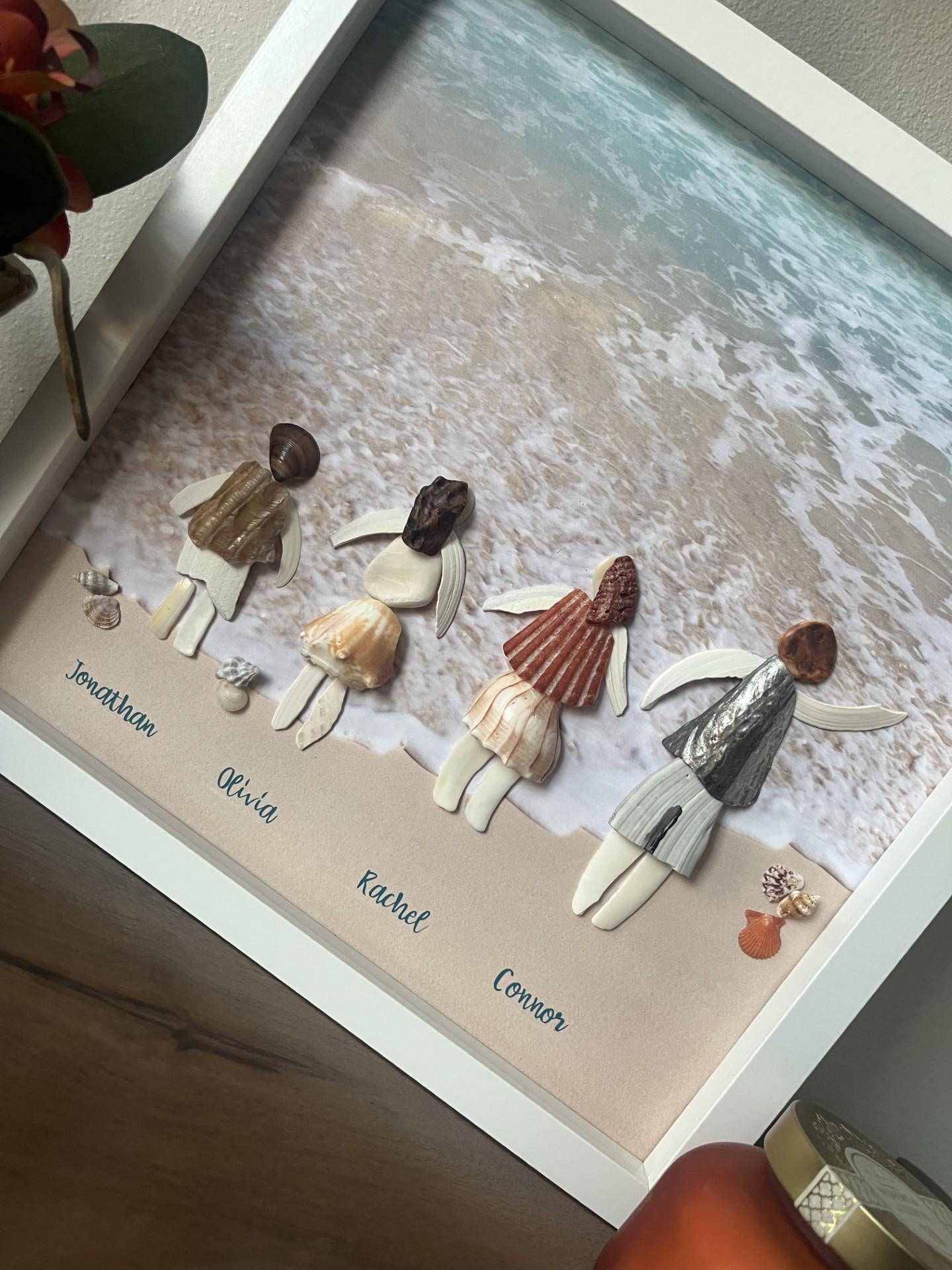 Seashell People 12x12 Artwork, Beach Themed Gift, Beach Gift for Friend ...