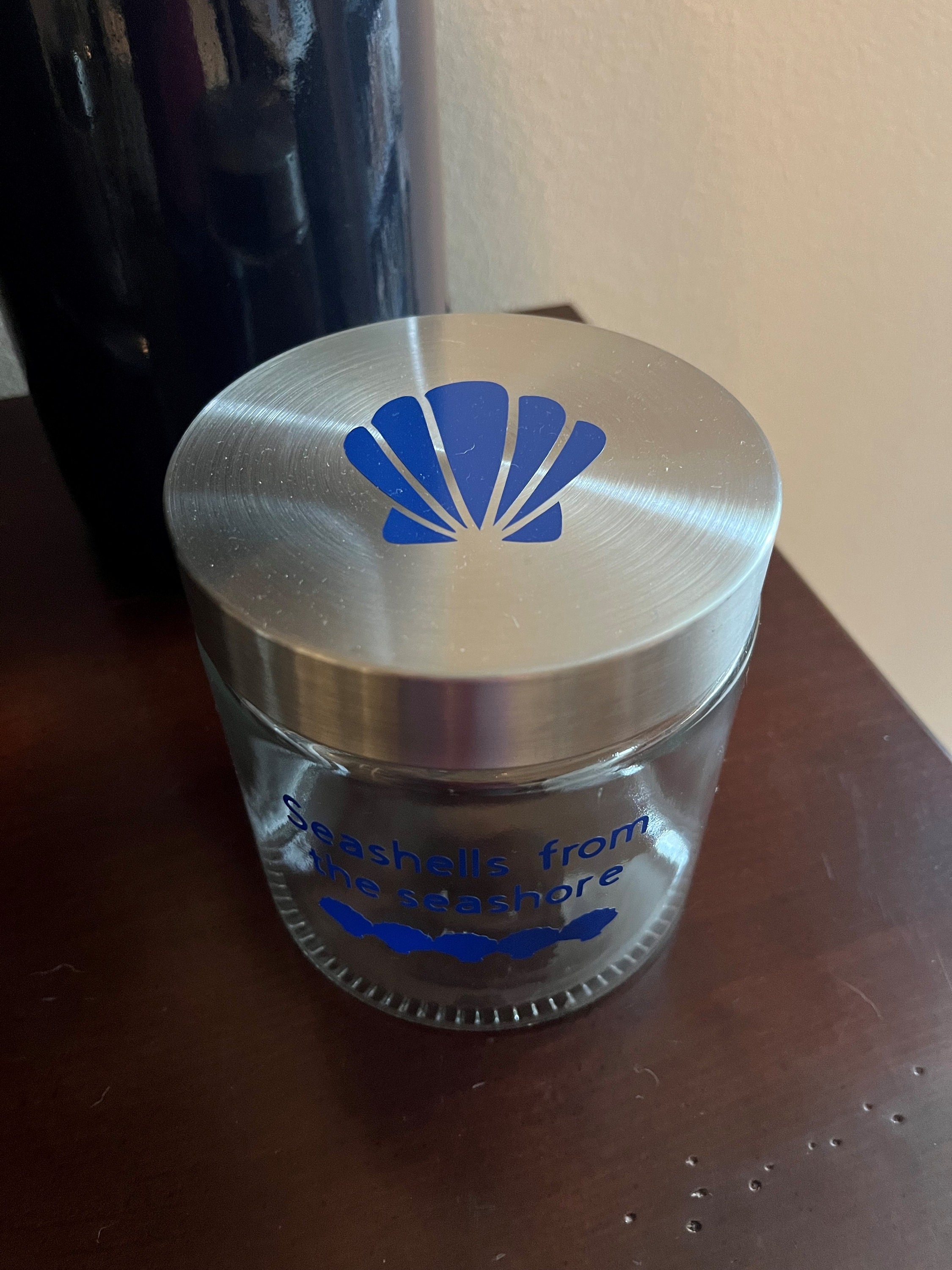 Seashell Jar Personalized Glass, Beach Treasures Jar Beach Wedding Jar ...