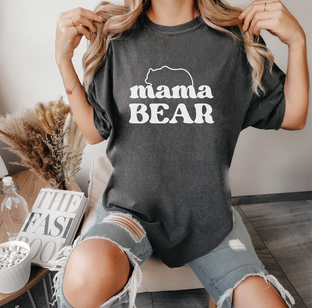 Mama Bear Shirt Minimalist Mama Tee Mom Long Sleeve Comfort Colors Mom ...