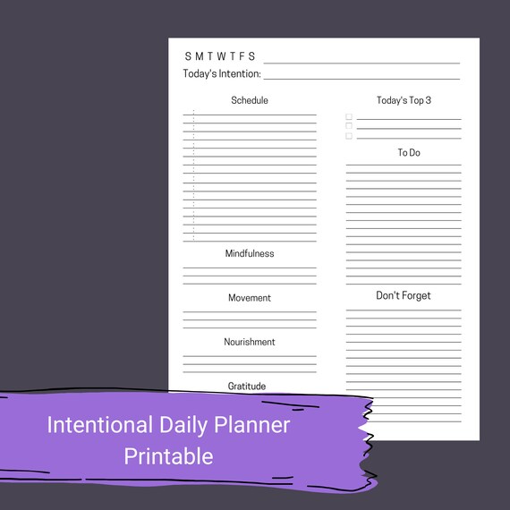 Intentional Daily Plan Version 2 - Etsy