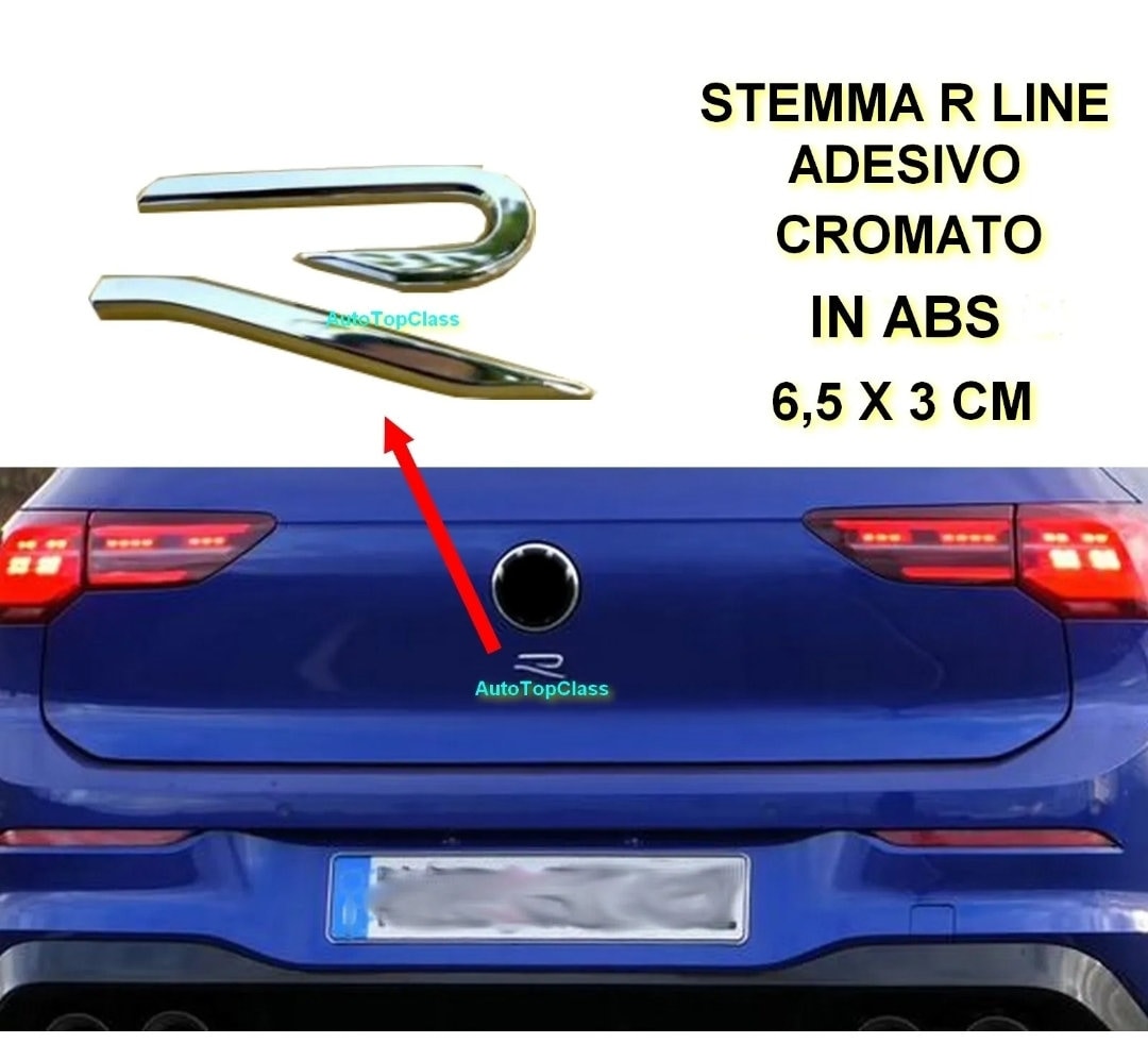 R-line WAPENSCHILD Abs Sticker Fries Zwart Zilver Golf8 T-roc r-line ...