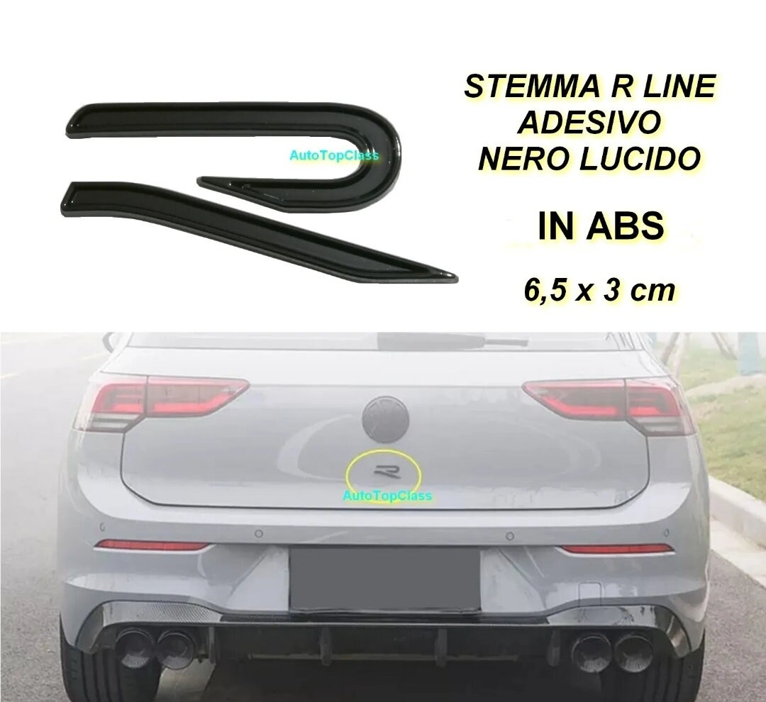 R-line WAPENSCHILD Abs Sticker Fries Zwart Zilver Golf8 T-roc r-line ...