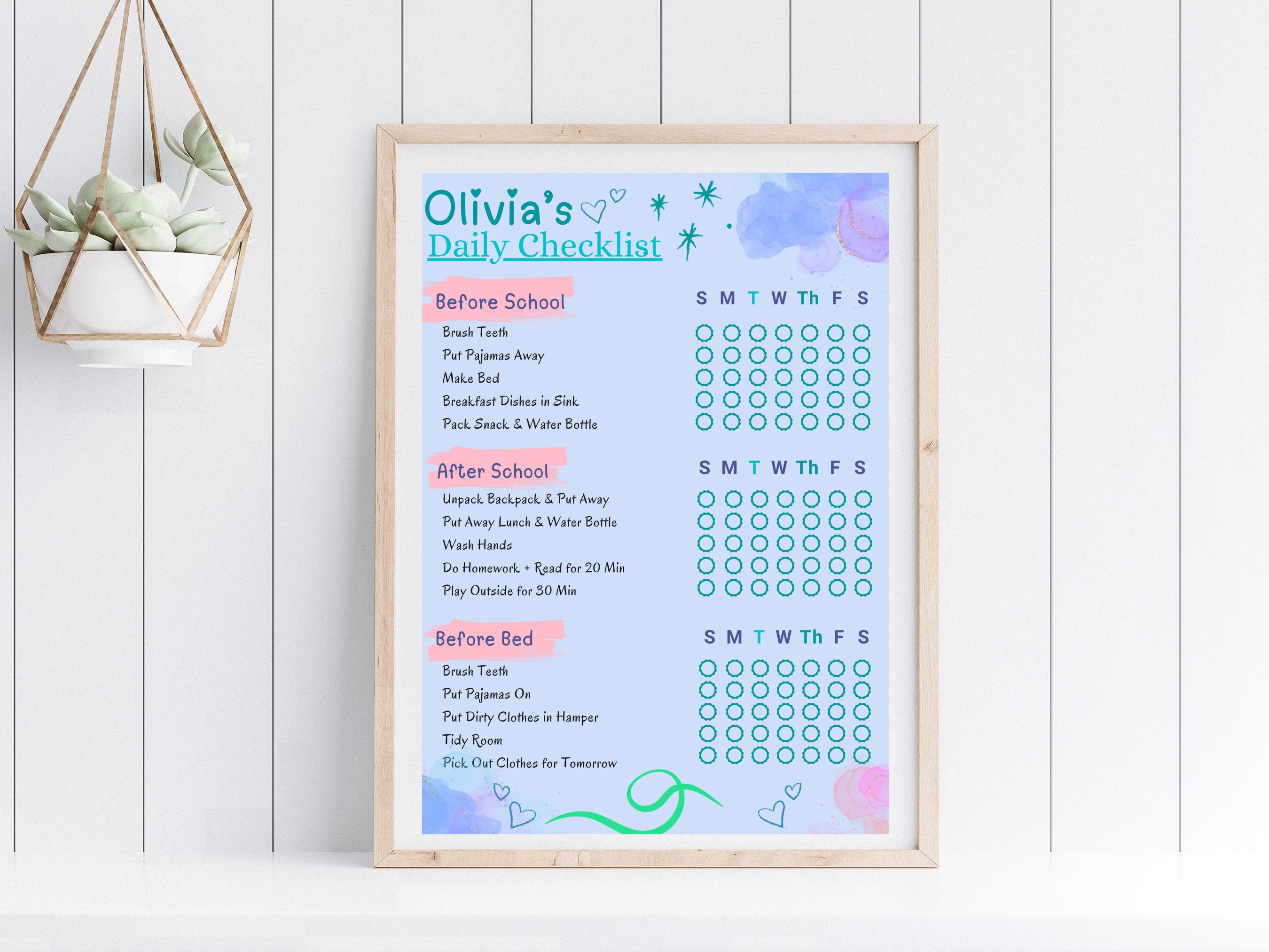 Chore Chart for Kids Editable Chore Chart Customizable PDF - Etsy