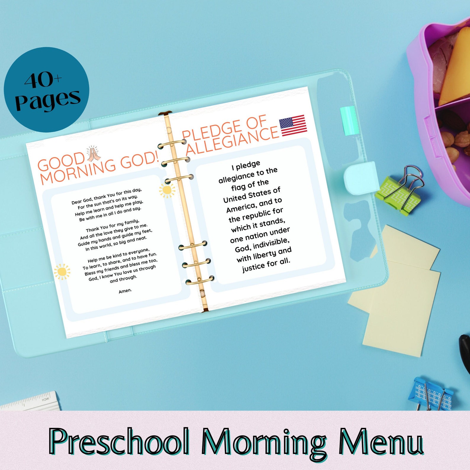 Preschool Morning Menu Printable, Homeschool Preschool, Preschool ...