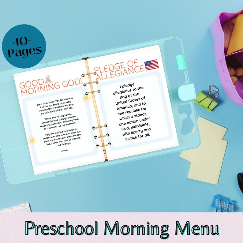 Preschool Morning Menu Printable, Homeschool Preschool, Preschool ...