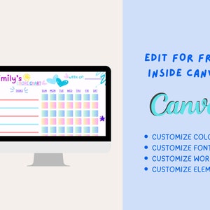 Kid's Chore Chart Template Canva, Chore Calendar Printable, House ...