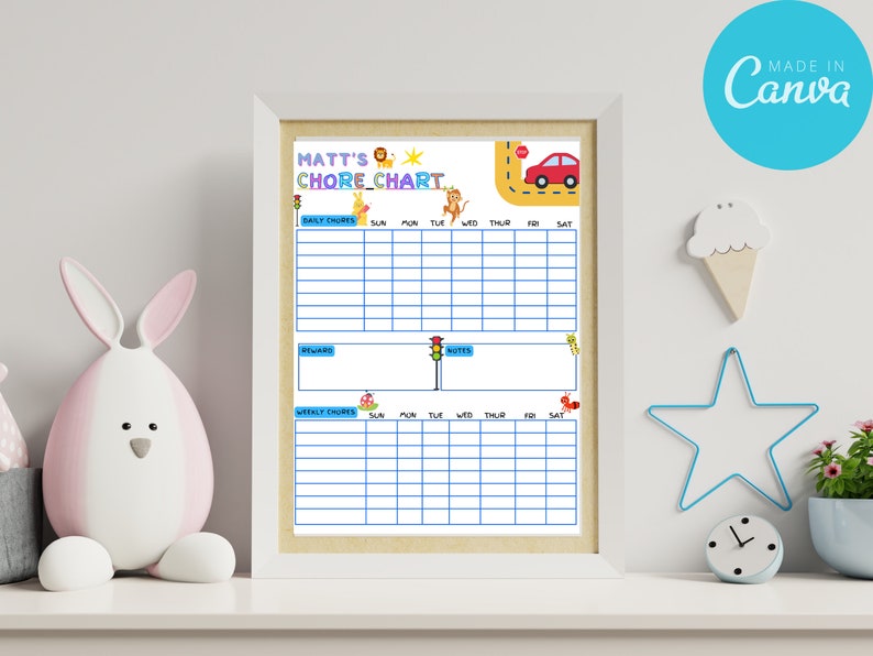 Chore Chart Printable,customized Chore Chart,kids Chore Chart Printable ...