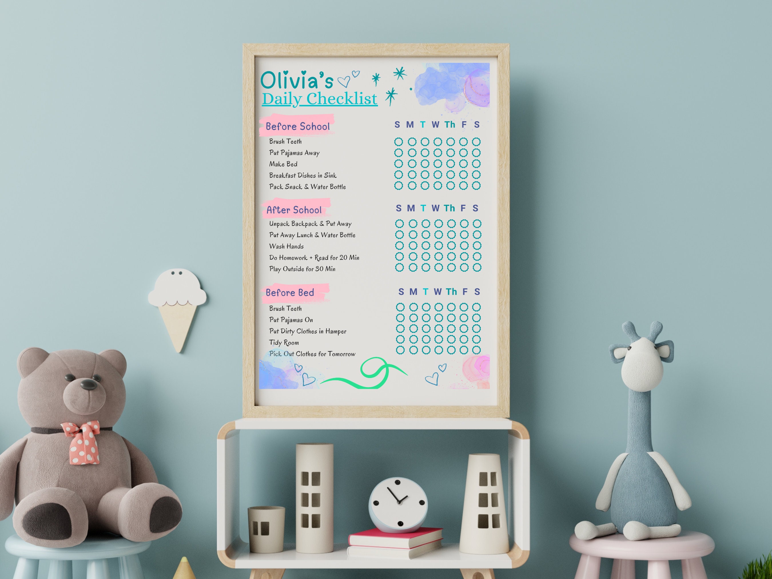 Chore Chart for Kids, Editable Chore Chart, Customizable PDF, Kids ...