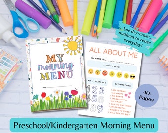 Preschool Morning Menu Printable, Homeschool Preschool, Preschool ...