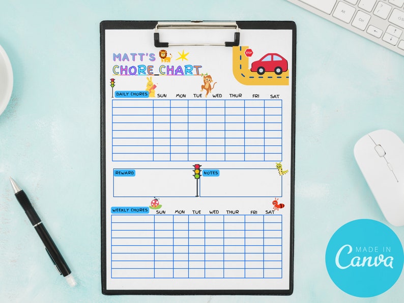 Chore Chart Printable,customized Chore Chart,kids Chore Chart Printable ...