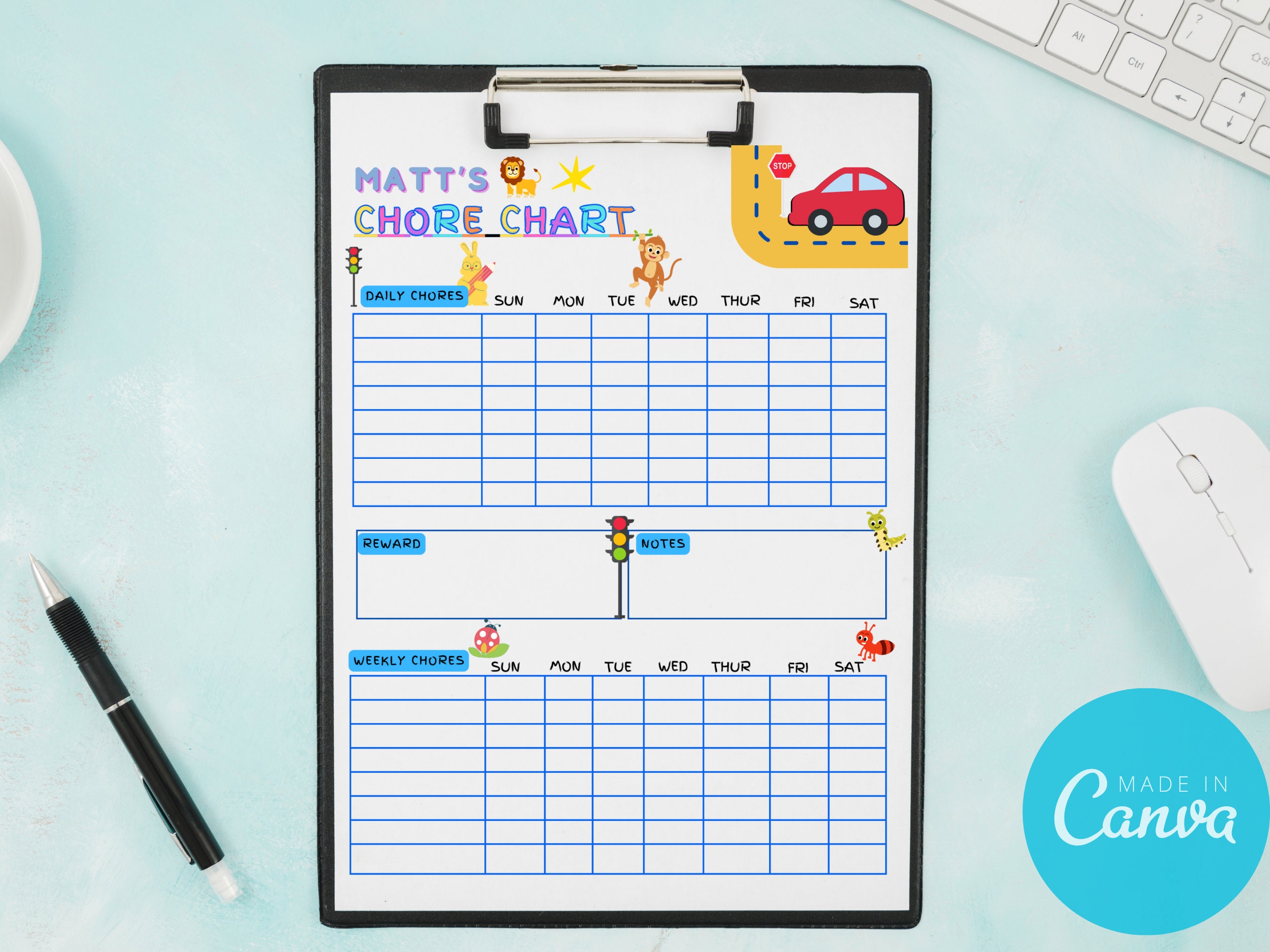 Chore Chart Printable,customized Chore Chart,kids Chore Chart Printable ...