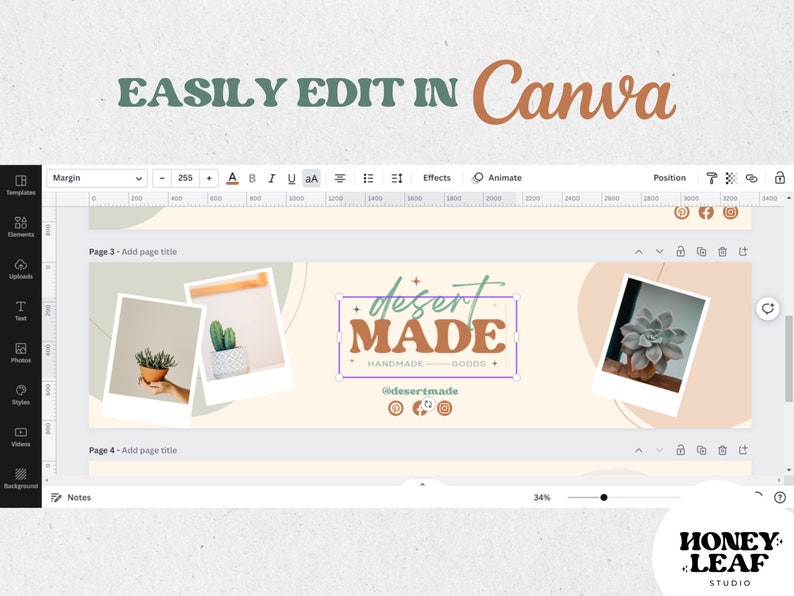 Soft Boho Business Card, Small Business Card, Boho Business Card ...