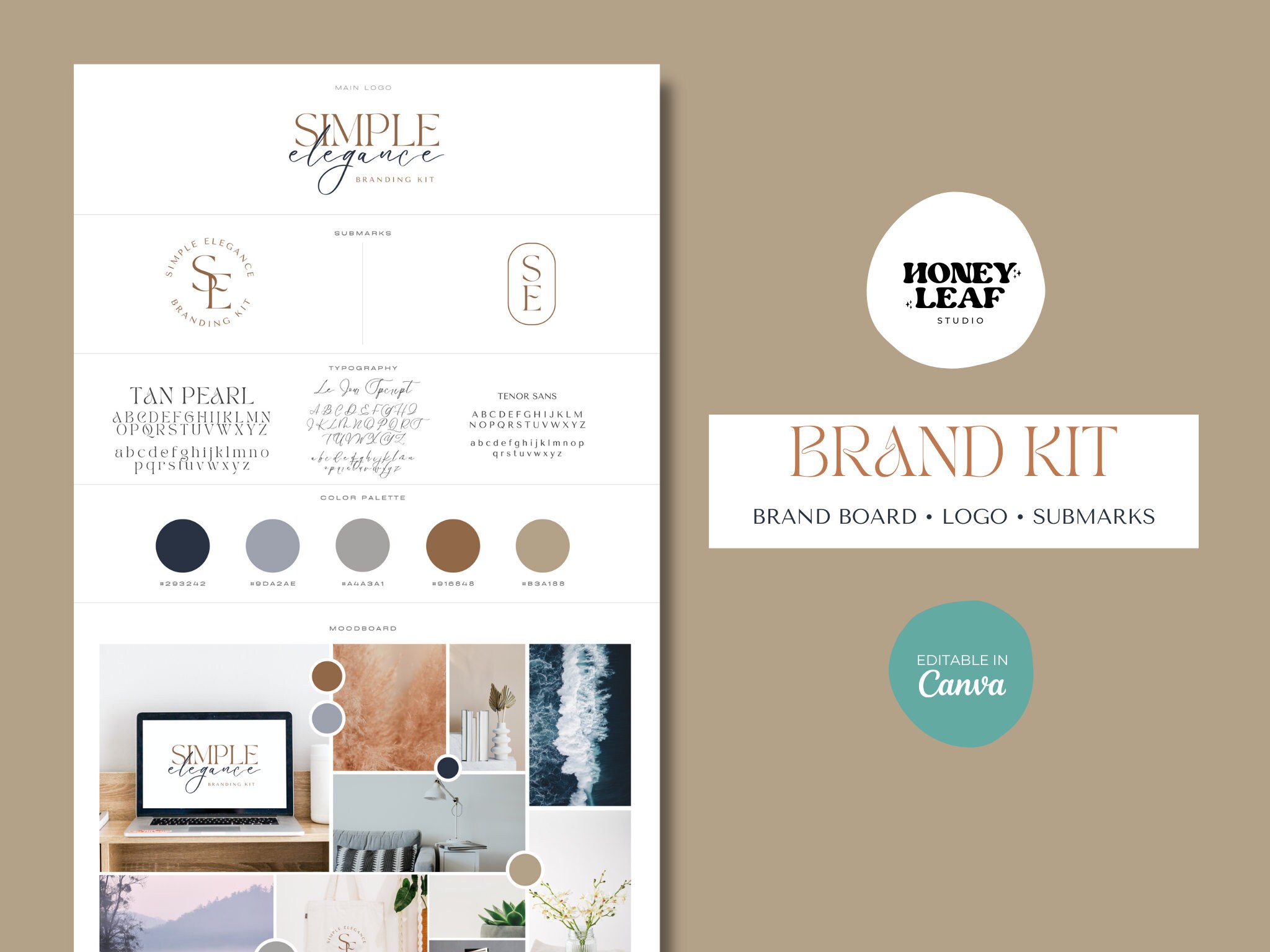 Simple Elegance Brand Kit, Elegant Brand, Etsy Branding Kit, Brand Kit ...