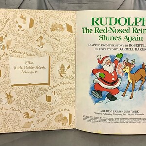 1982 "rudolph the Red-nosed Reindeer Shines Again" Little Golden Book ...