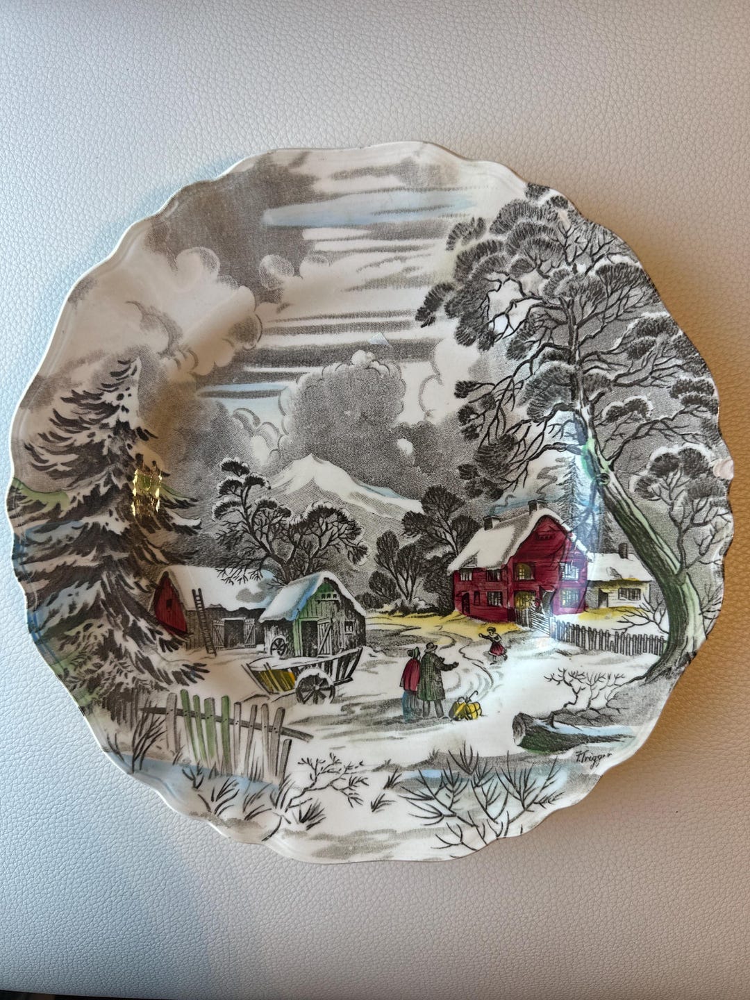 Rare J&G Meakin Staffordshire England Welcome Home Winter Scene 10 ...