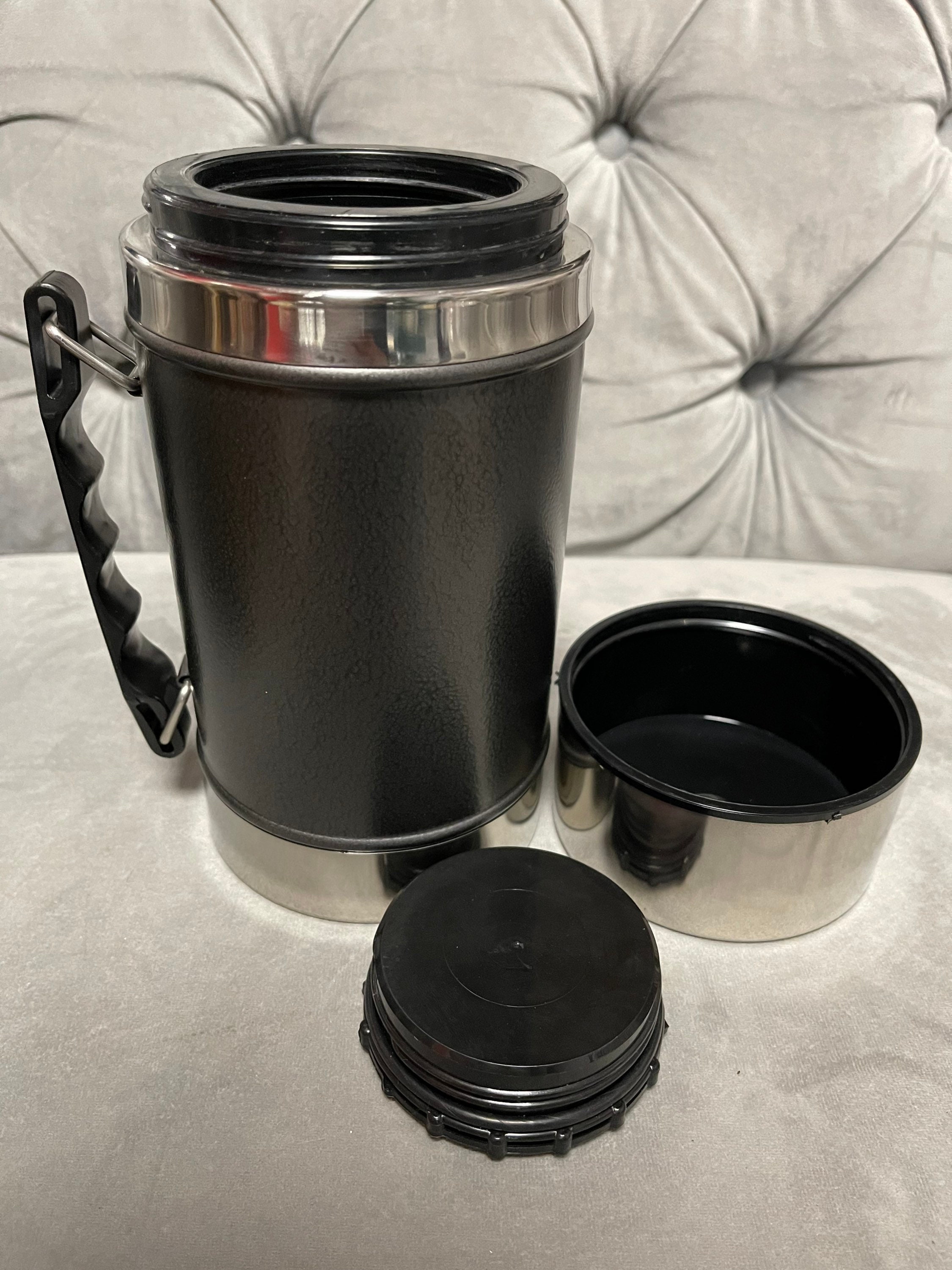 Vintage UNO VAC 20 Oz. Charcoal Stainless Steel Food Jar - Etsy