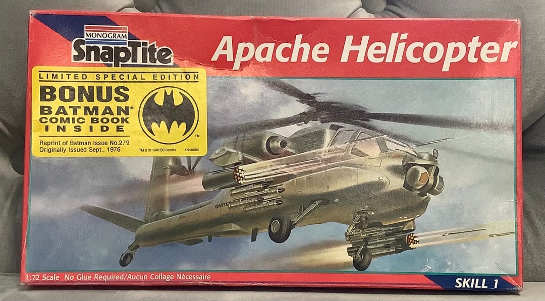 1995 Snaptite Special Edition BATMAN Comic Inside "apache Helicopter ...