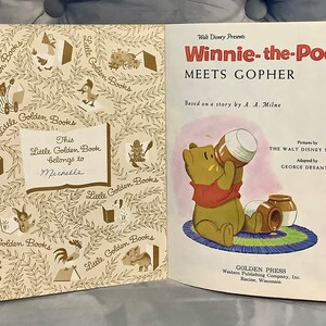 Vintage 1981 Walt Disney Little GOLDEN "winnie-the-pooh Meets Gopher ...