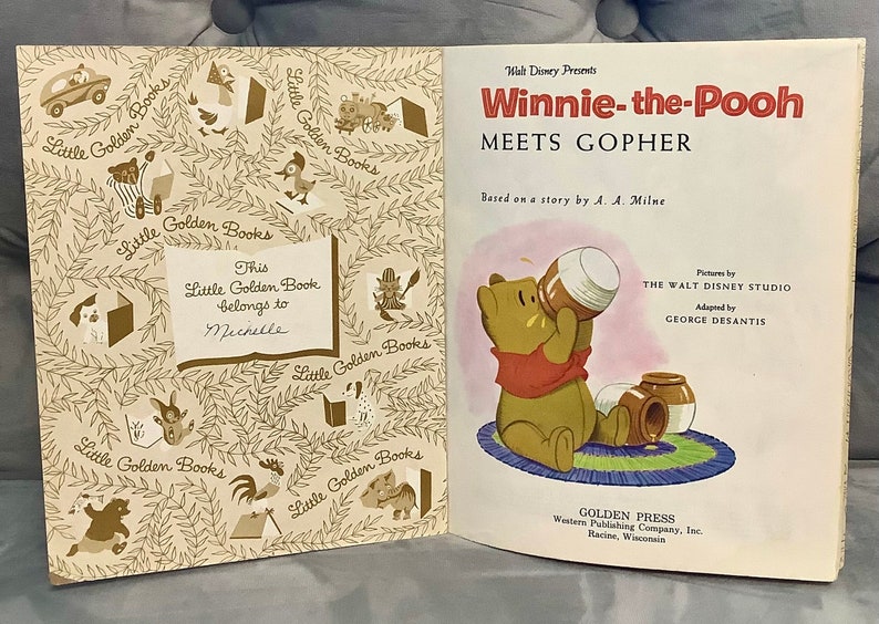 Vintage 1981 Walt Disney Little GOLDEN "winnie-the-pooh Meets Gopher ...