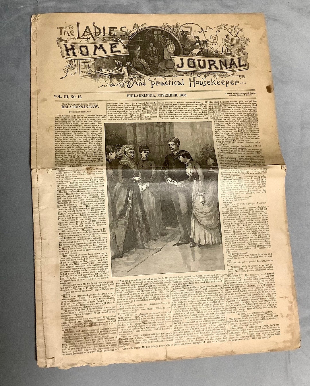 VINTAGE 1886 the Ladies Home Journal & Practical Housekeeper Newspaper ...
