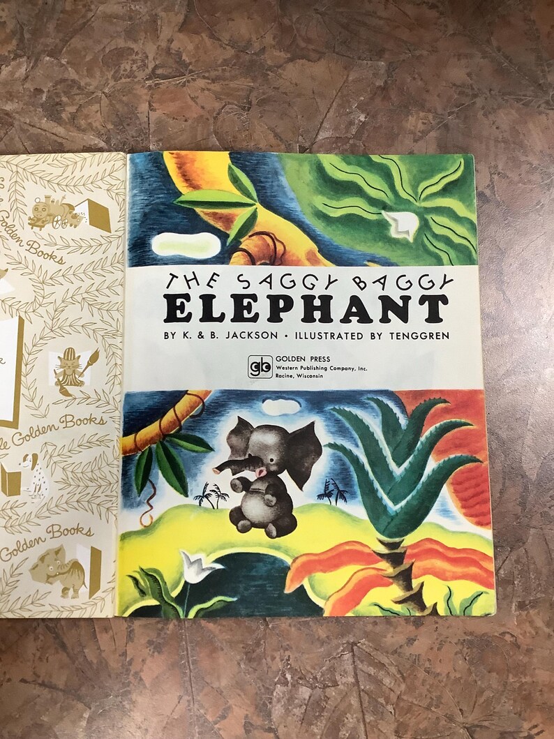 The Saggy Baggy Elephant 1979 Vintage Kids A Little Golden Book 27th ...