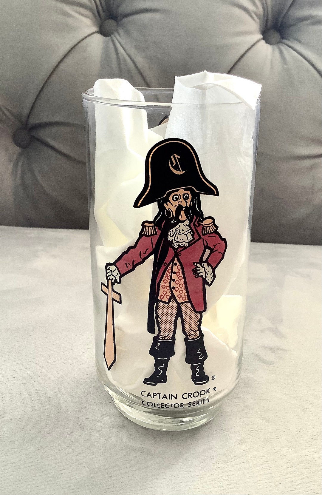Vintage 1970s Mcdonalds captain Crook Collector Series Glass Tumbler - Etsy