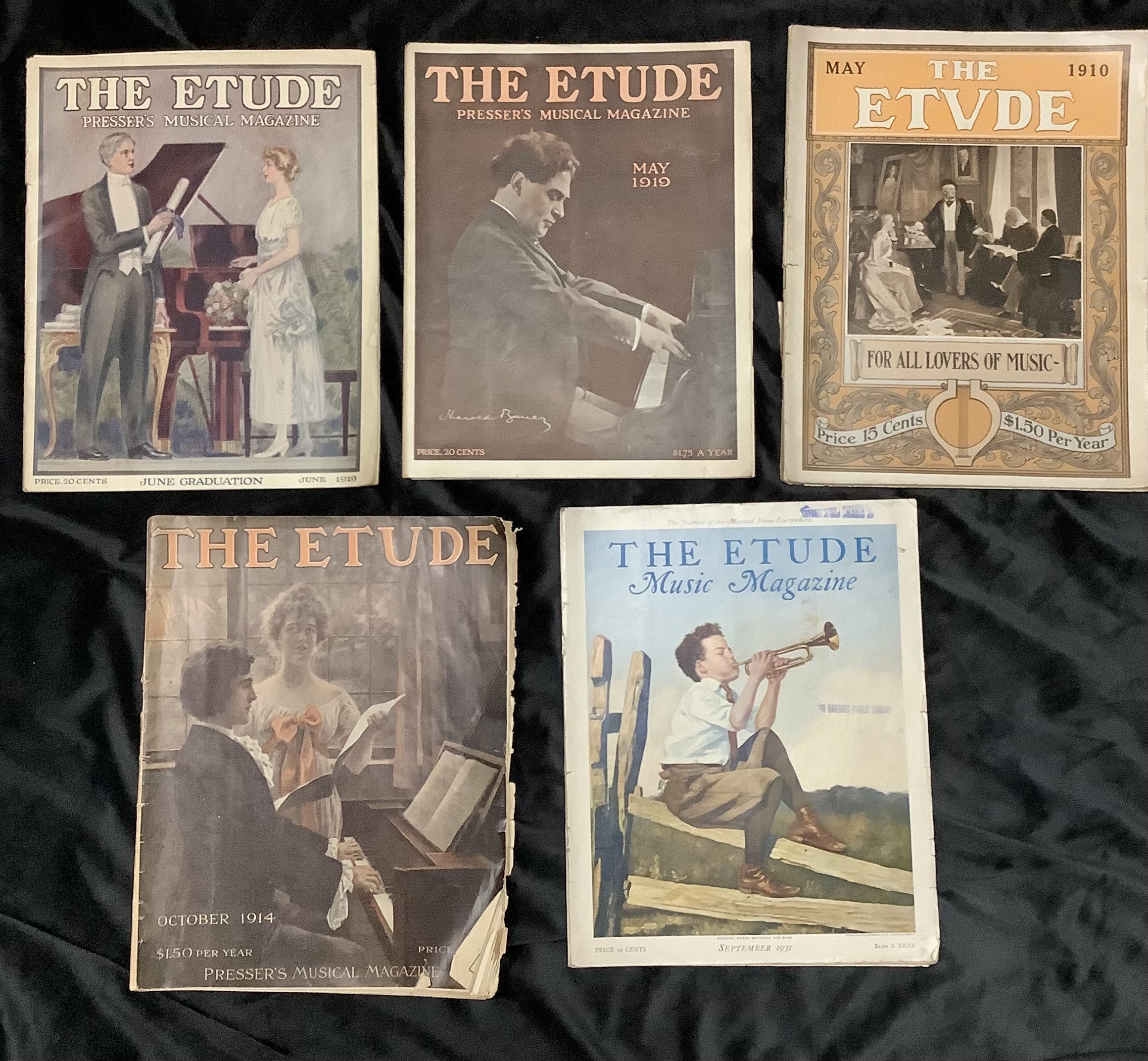 SET of 10 Vintage 1910-1930s the ETUDE the Music Lovers Magazine - Etsy