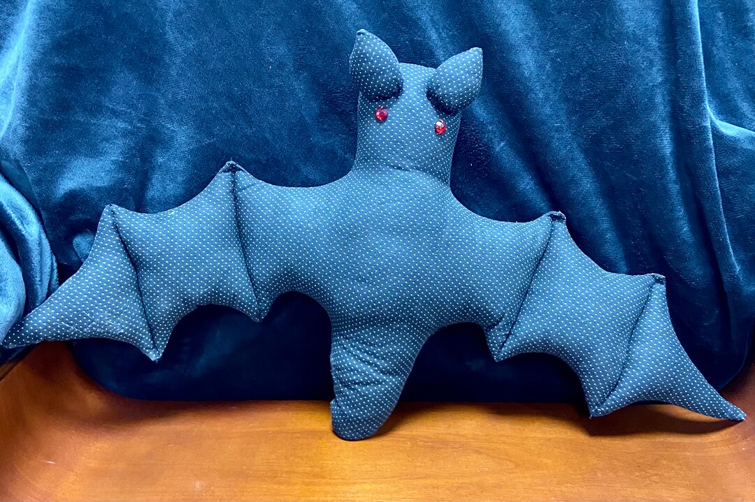 Handmade Stuffed Halloween BAT With RED Gemstone Eyes - Etsy