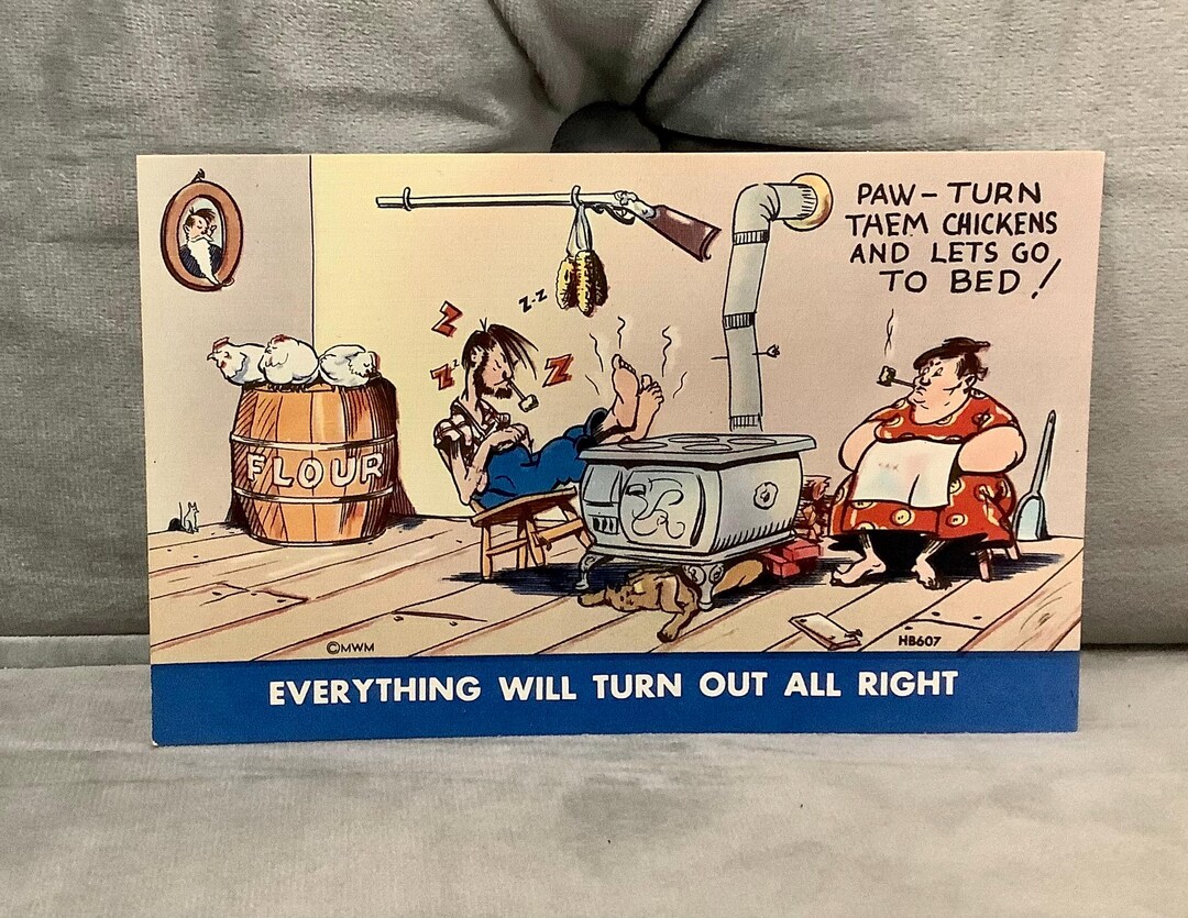 1940s "hillbilly Humor Maw & Paw" Set of 9 Postcards - Etsy