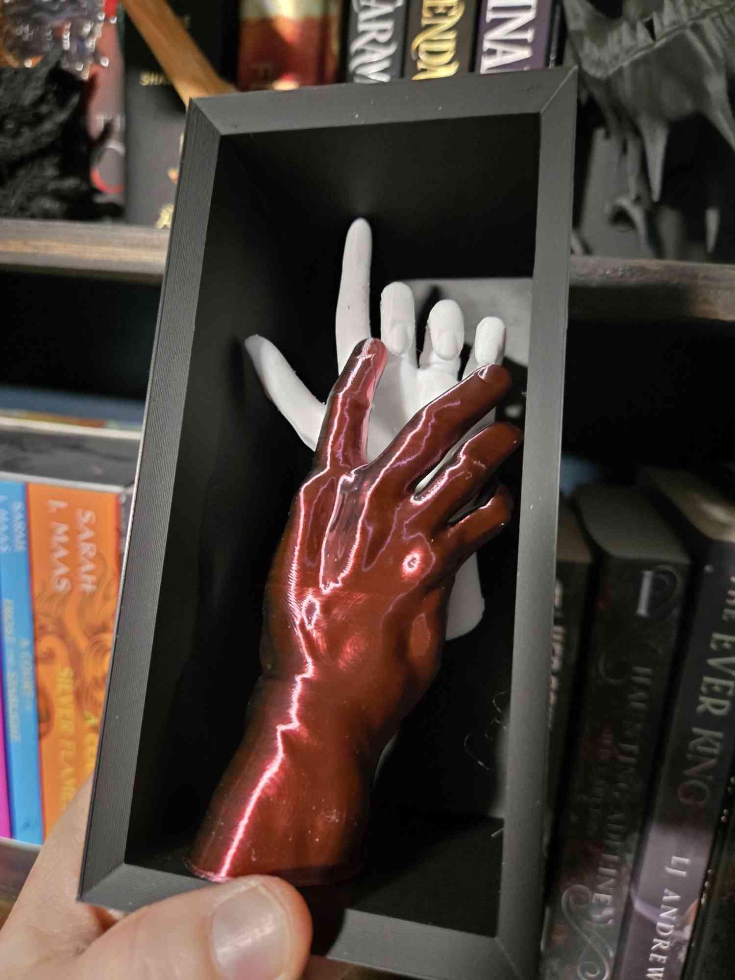 Dark Romance Forbidden Touch Shadowbox Hands | Gothic Red and White ...