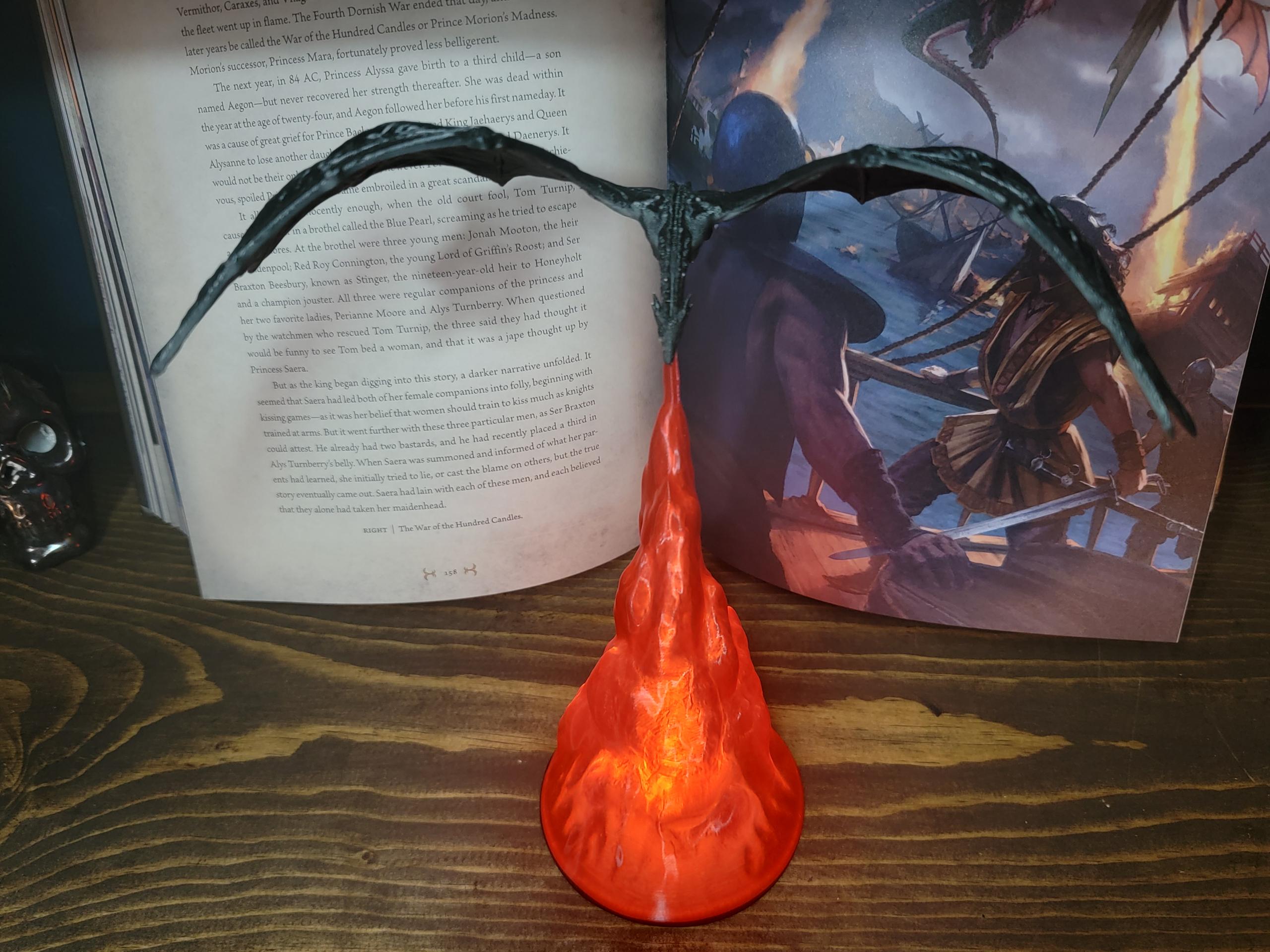 Fire Breathing Dragon Book Nook Lamp - Etsy