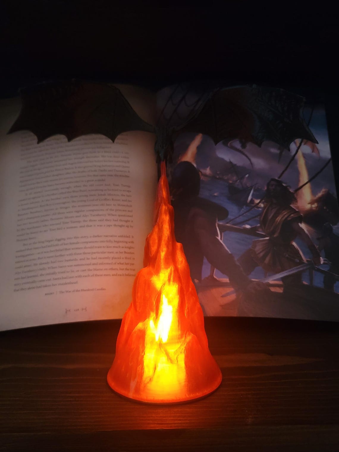 Fire Breathing Dragon Book Nook Lamp - Etsy