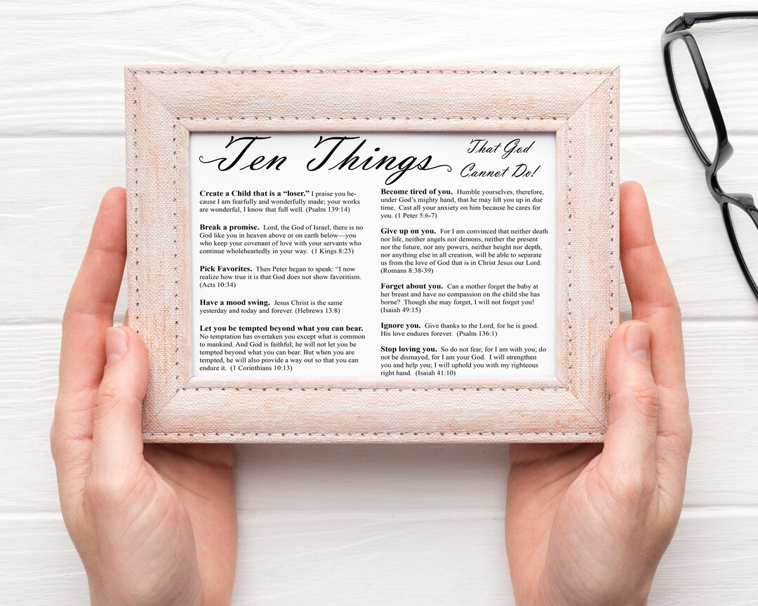 10 Things God Can't Do - Etsy