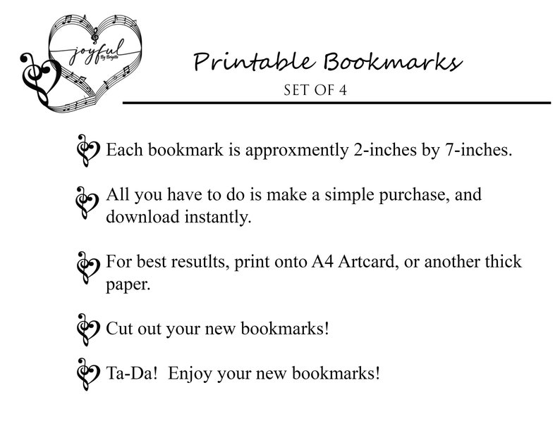 Musical Bookmarks - Etsy