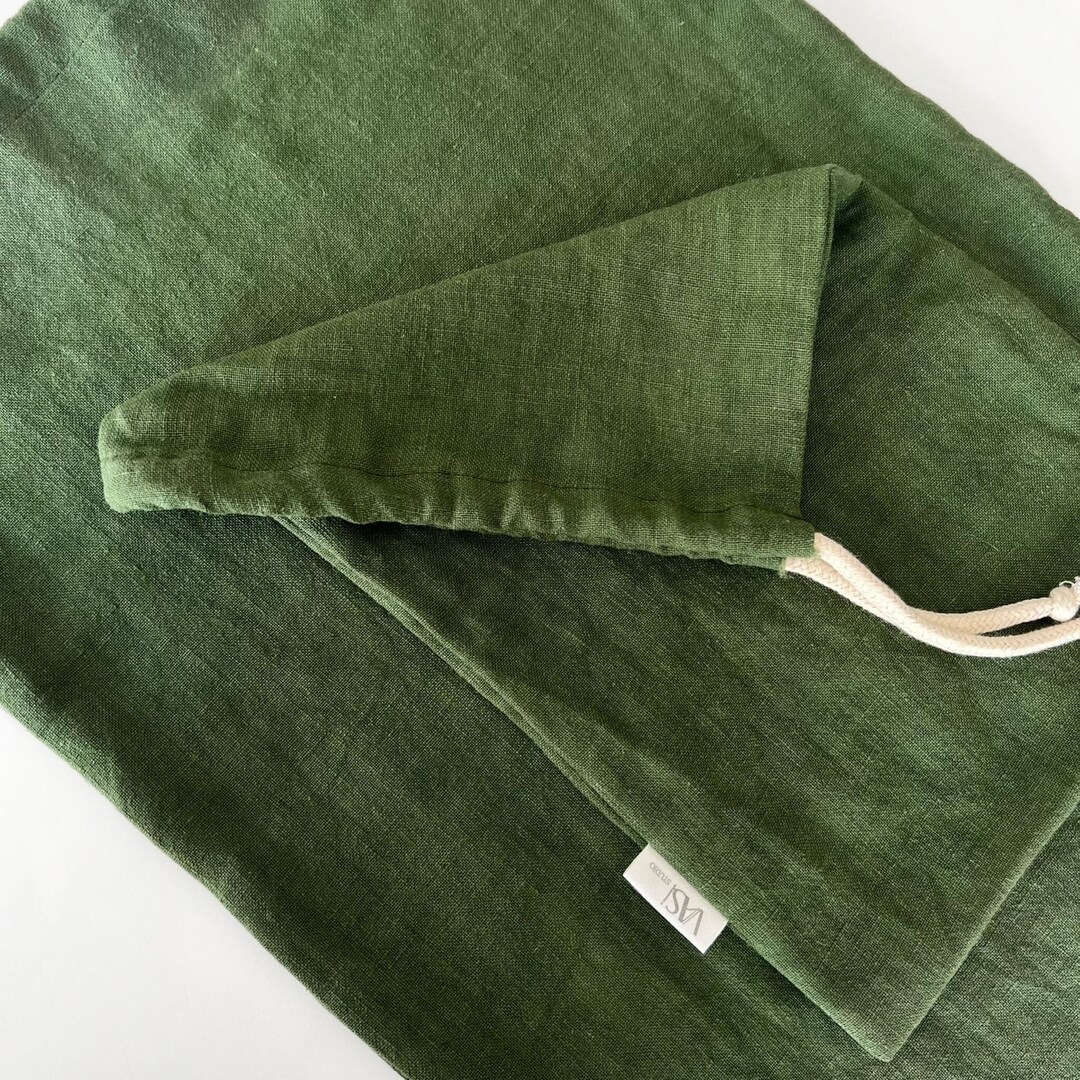 100% Organic Linen Bag~ Drawstring Closure~ Kitchen Storage ...