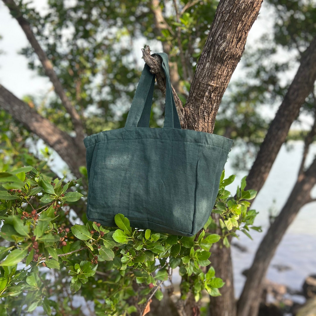 Small Linen Bag - Eco Friendly Natural, Zero Waste Bag With Pockets ...