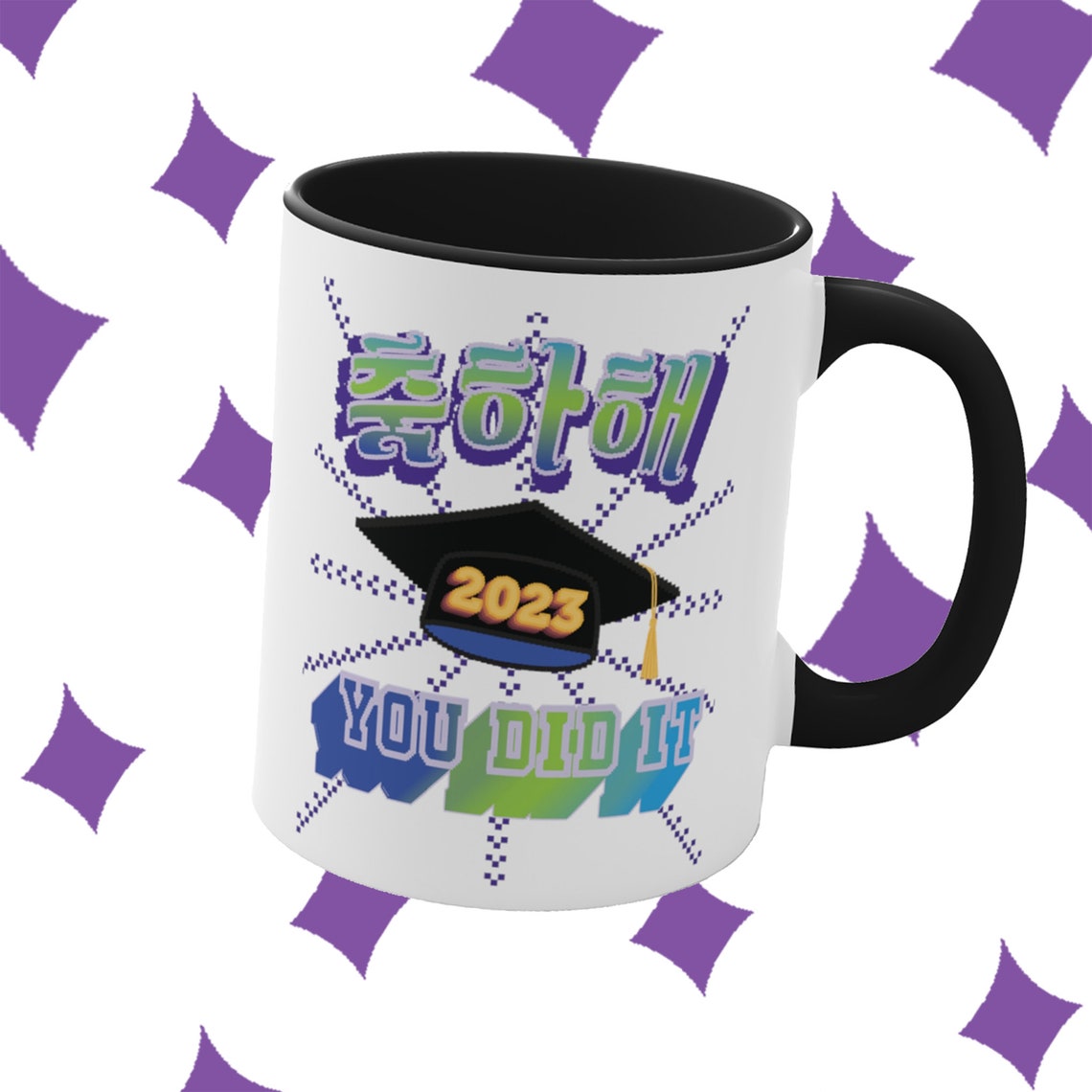 Kpop Graduation Mug 2023 You Did It Mug 11 Oz Hangul 3D 축하해 Proud of ...