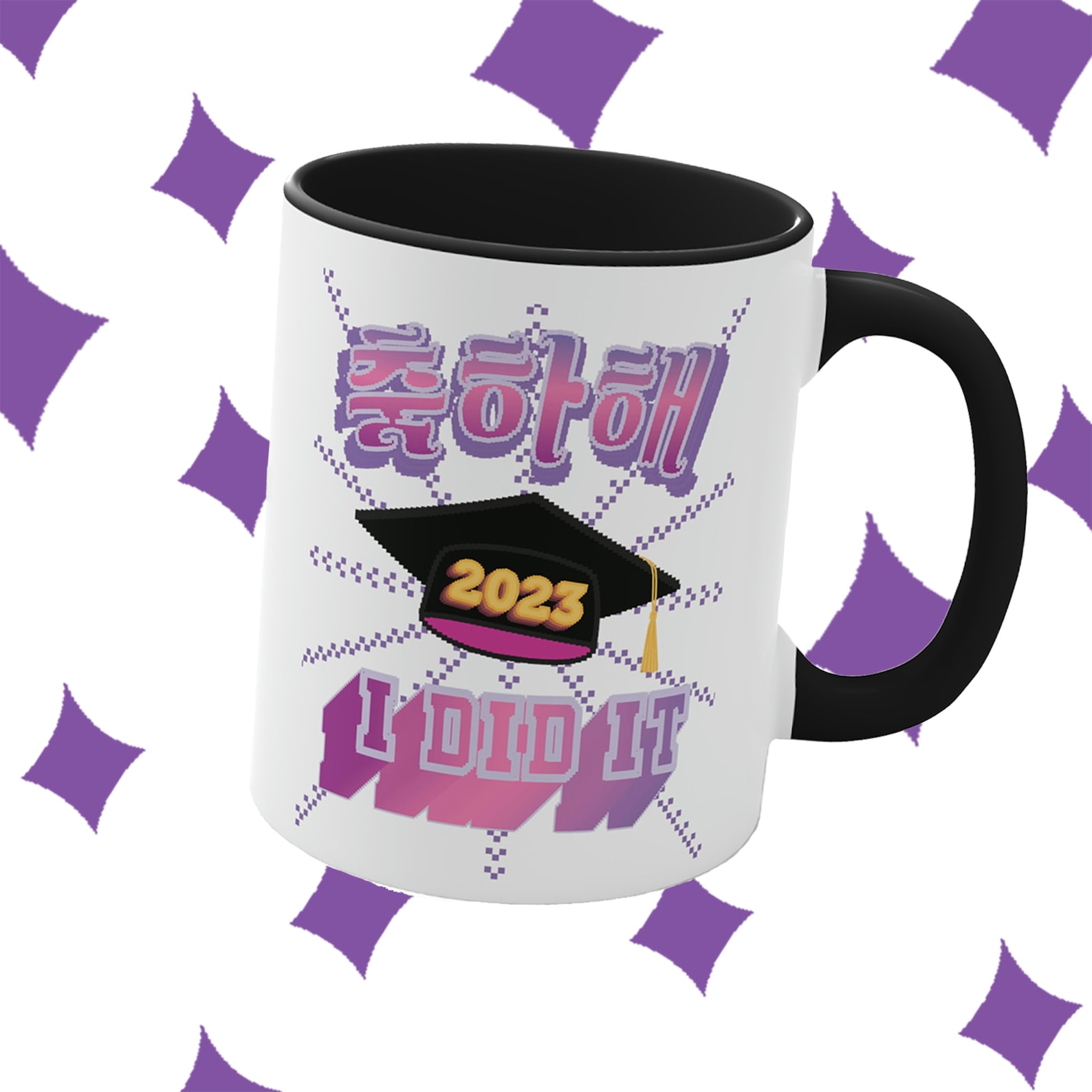 Kpop Graduation Mug 2023 You Did It Mug 11 Oz Hangul 3D 축하해 Proud of ...