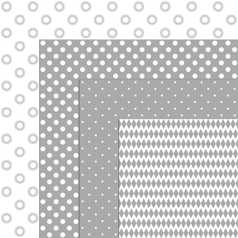 Seamless Gray Digital Paper Pack. Light Gray Paper. for Backgrounds ...