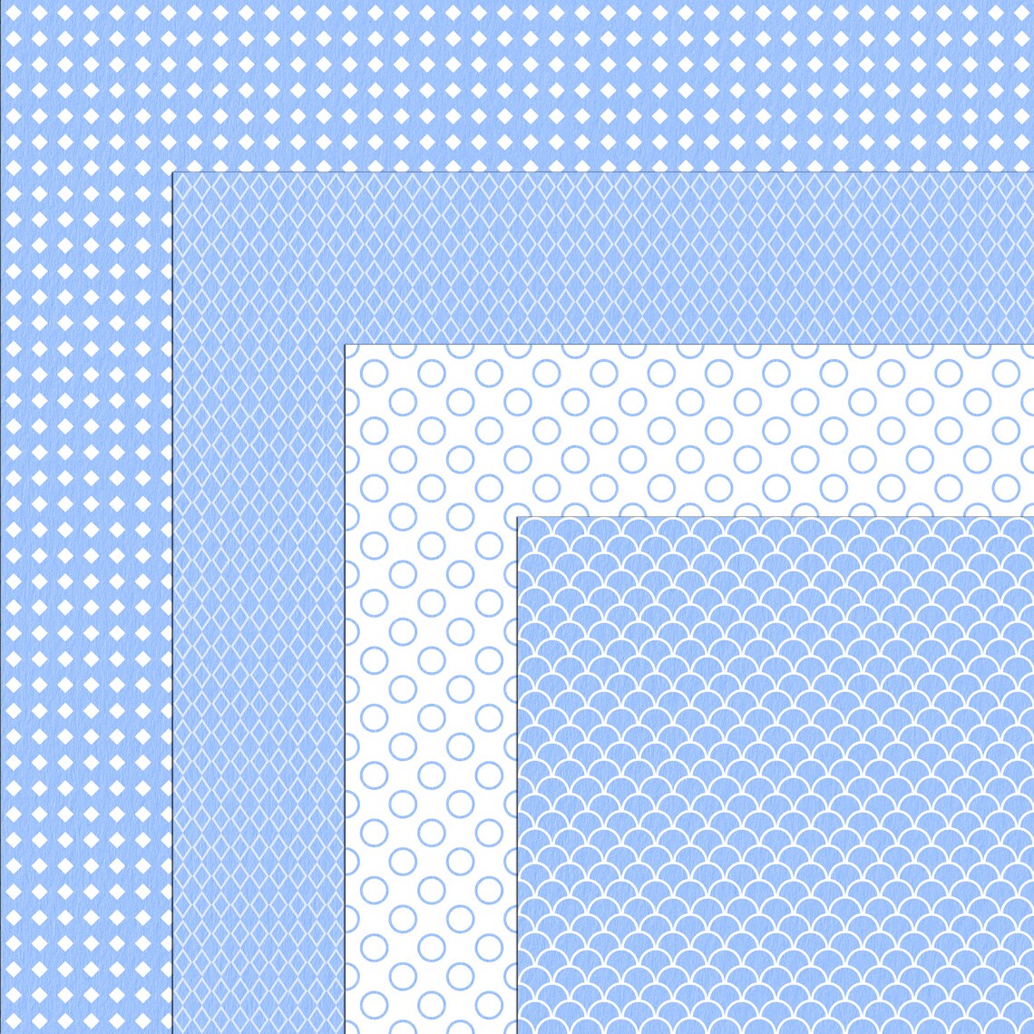 Pastel Blue Digital Paper With Light Texture. Seamless Blue Scrapbook ...