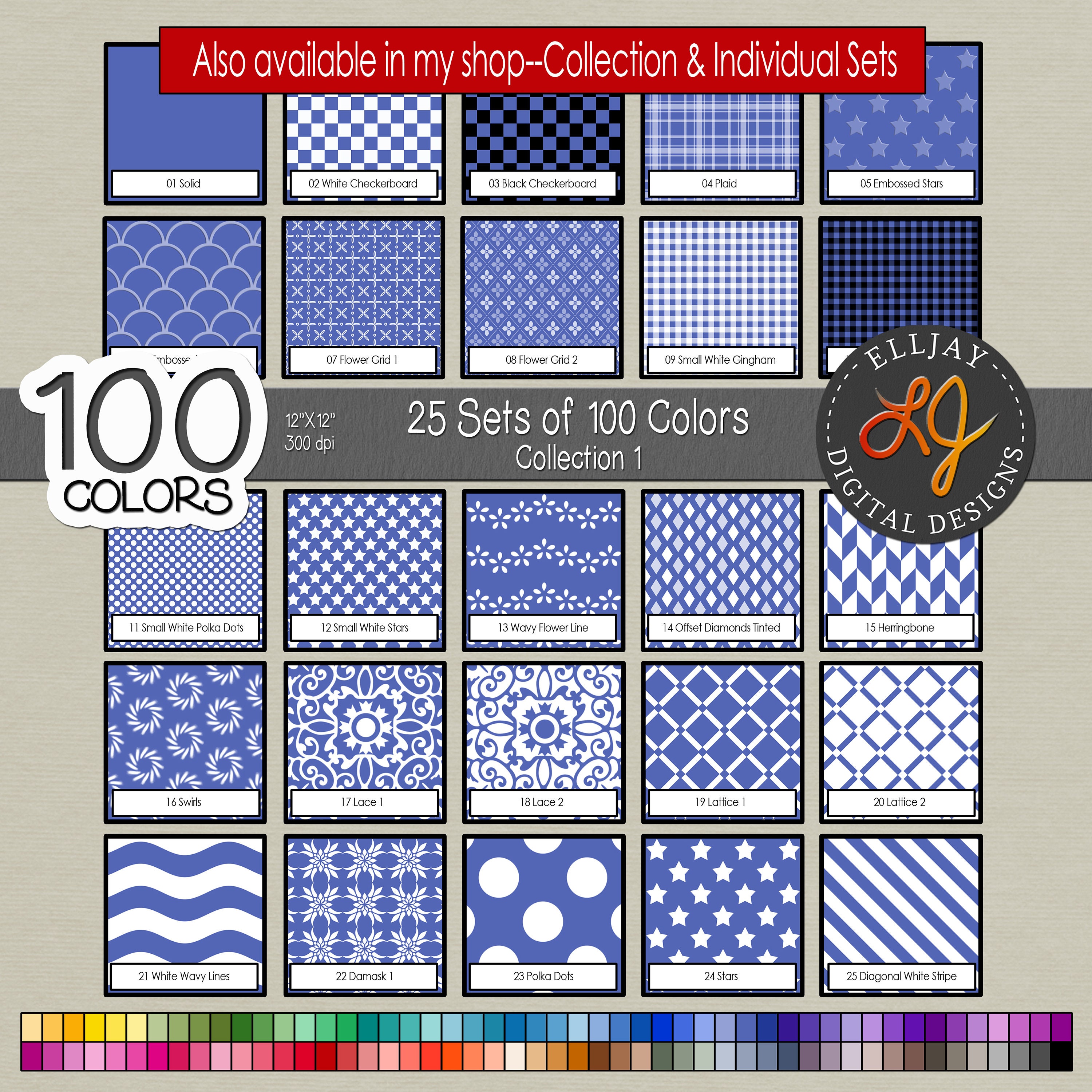 Crosshatch Digital Paper Pack. 100 Rainbow Colors. Seamless Backgrounds ...