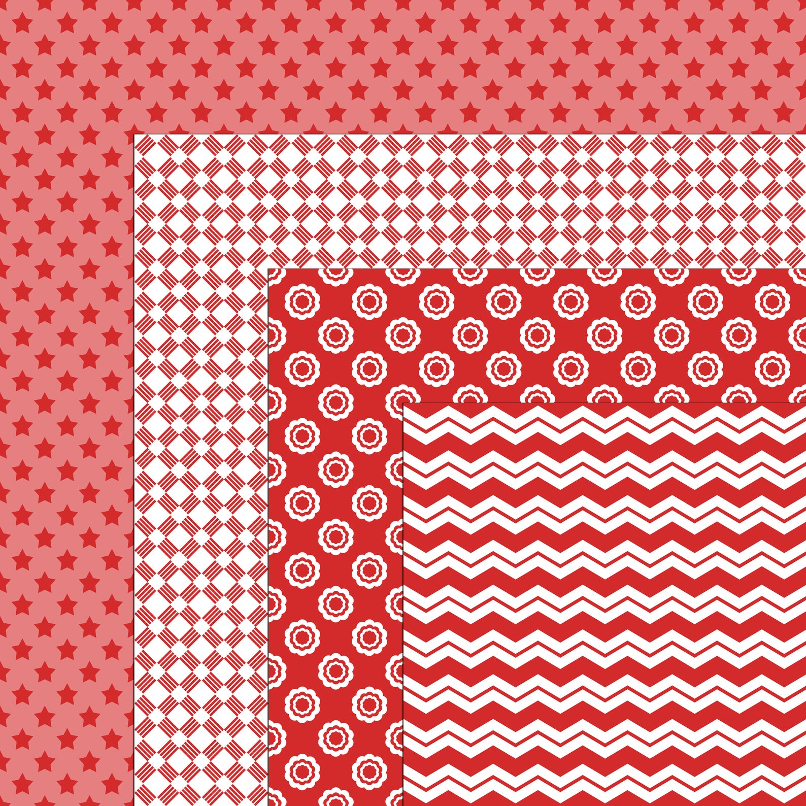 Cadmium Red Digital Paper Pack. Seamless Paper. Cadmium Red Scrapbook ...