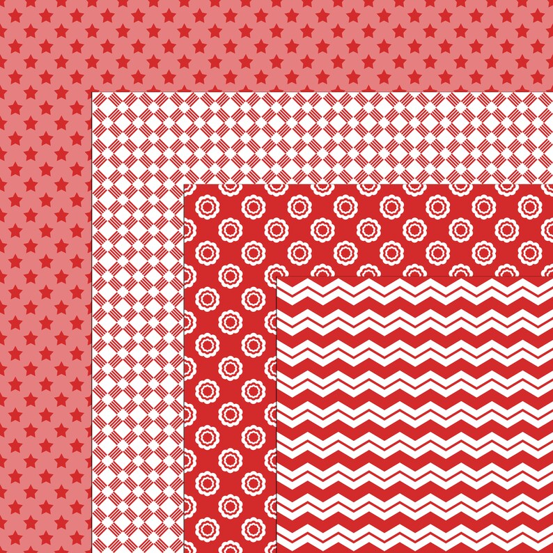Cadmium Red Digital Paper Pack, Seamless Patterns (digital Download) - Etsy