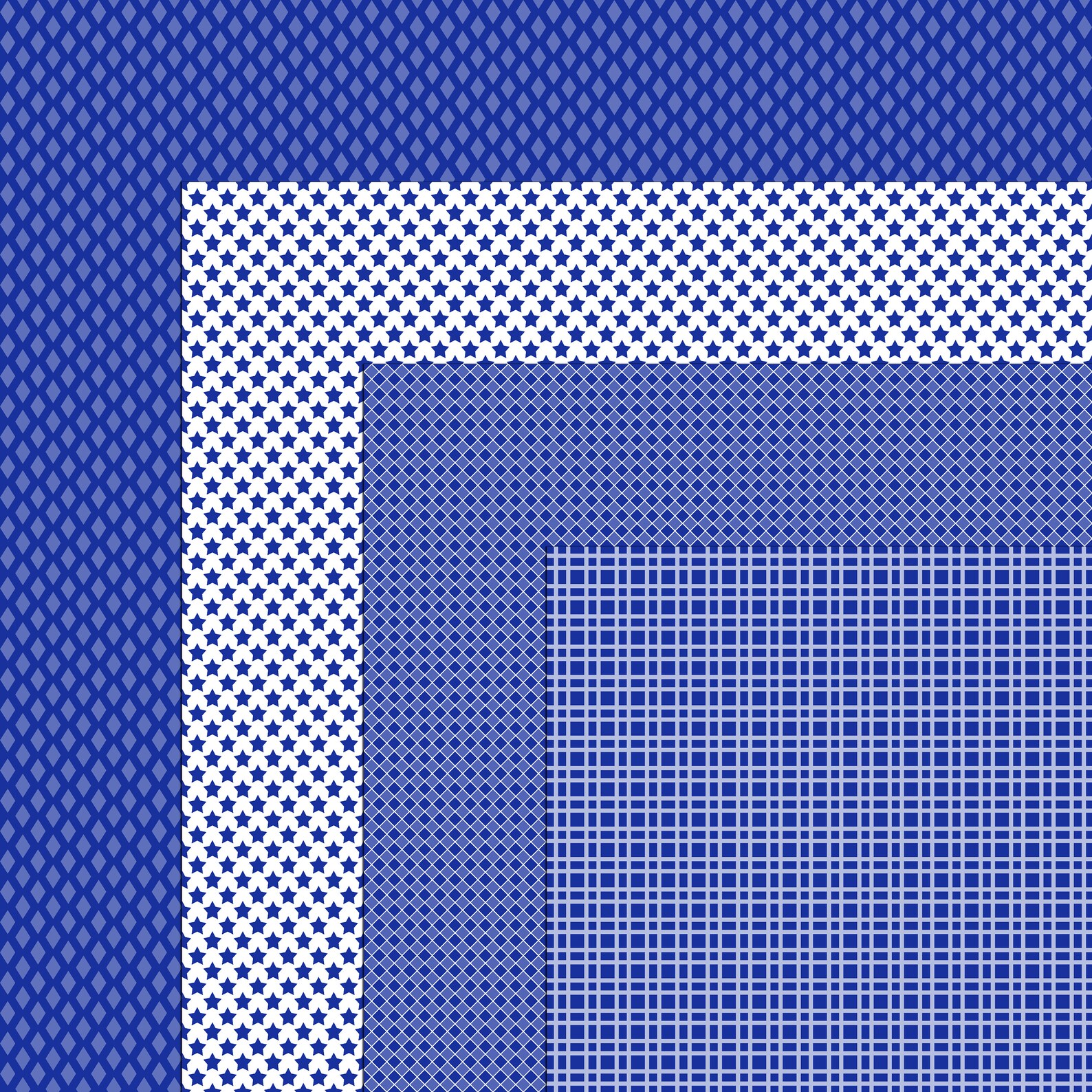 Royal Blue Digital Paper Pack With Small Patterns. Royal Blue ...