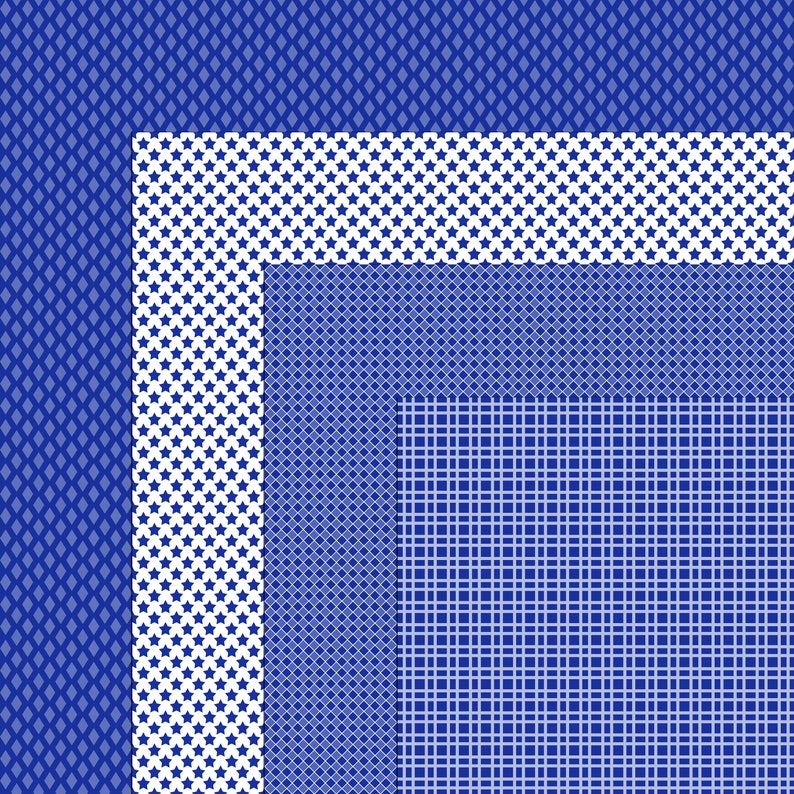 Royal Blue Digital Paper Pack With Small Patterns. Royal Blue ...