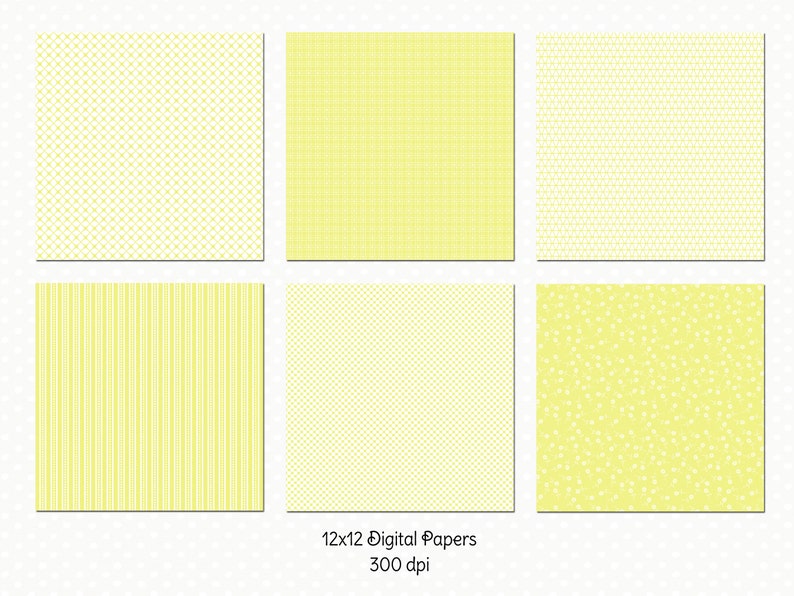 Pastel Yellow Digital Paper Pack With Light Texture. Great for - Etsy