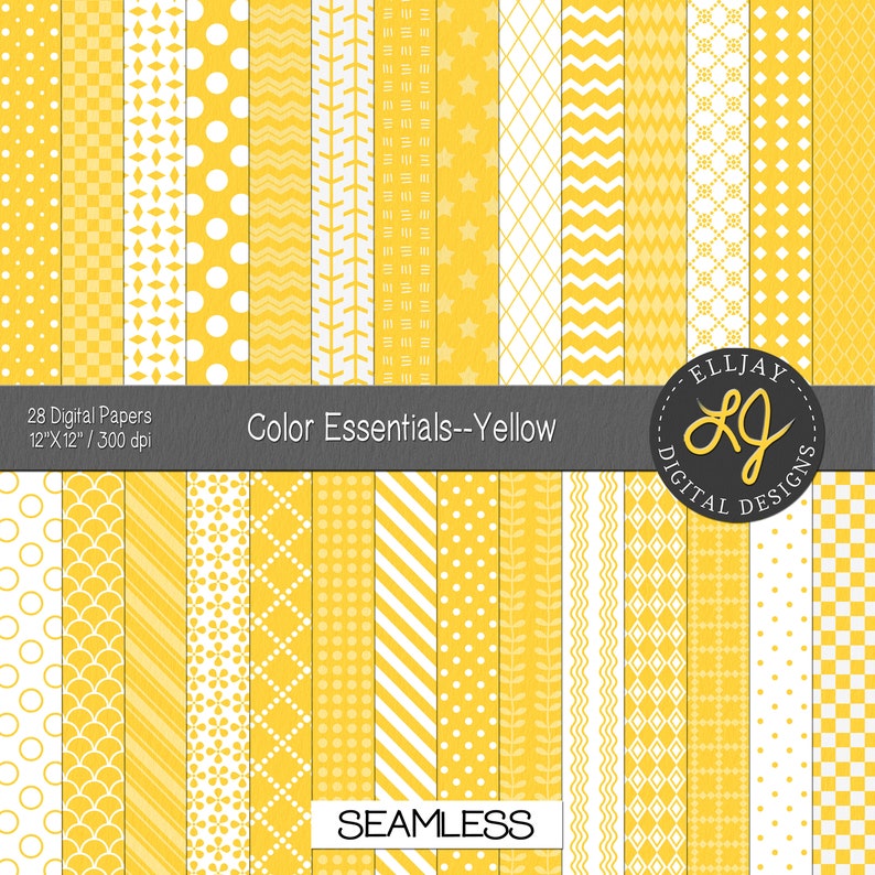Blue Yellow Digital Paper & PNG Alpha Value Pack. Scrapbook Bundle ...